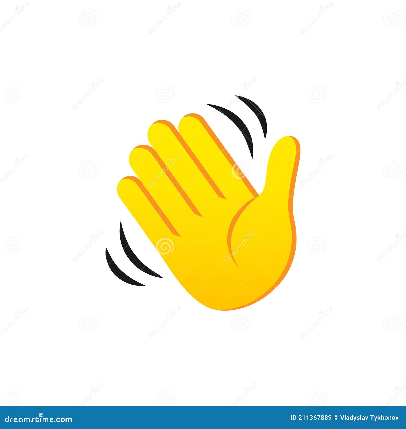 Waving Hand Vector Icon. Waving Hand Gesture Symbol Isolated on White ...