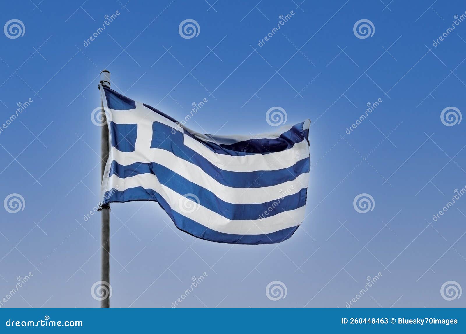 Waving Hellenic Flag .Greek Flag Waving. Stock Image - Image of ...