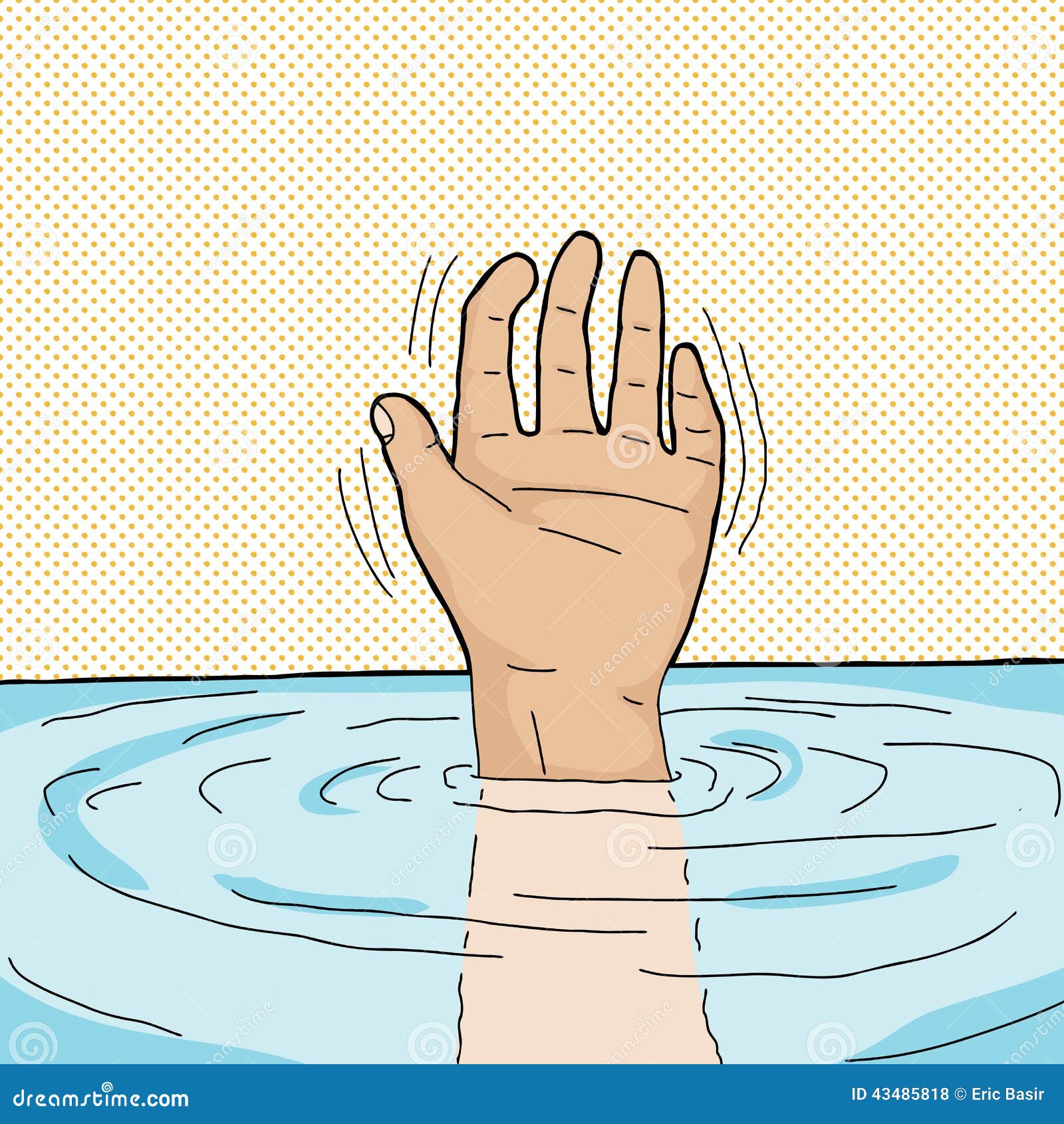 Waving for Help stock vector. Illustration of alone, hand - 43485818