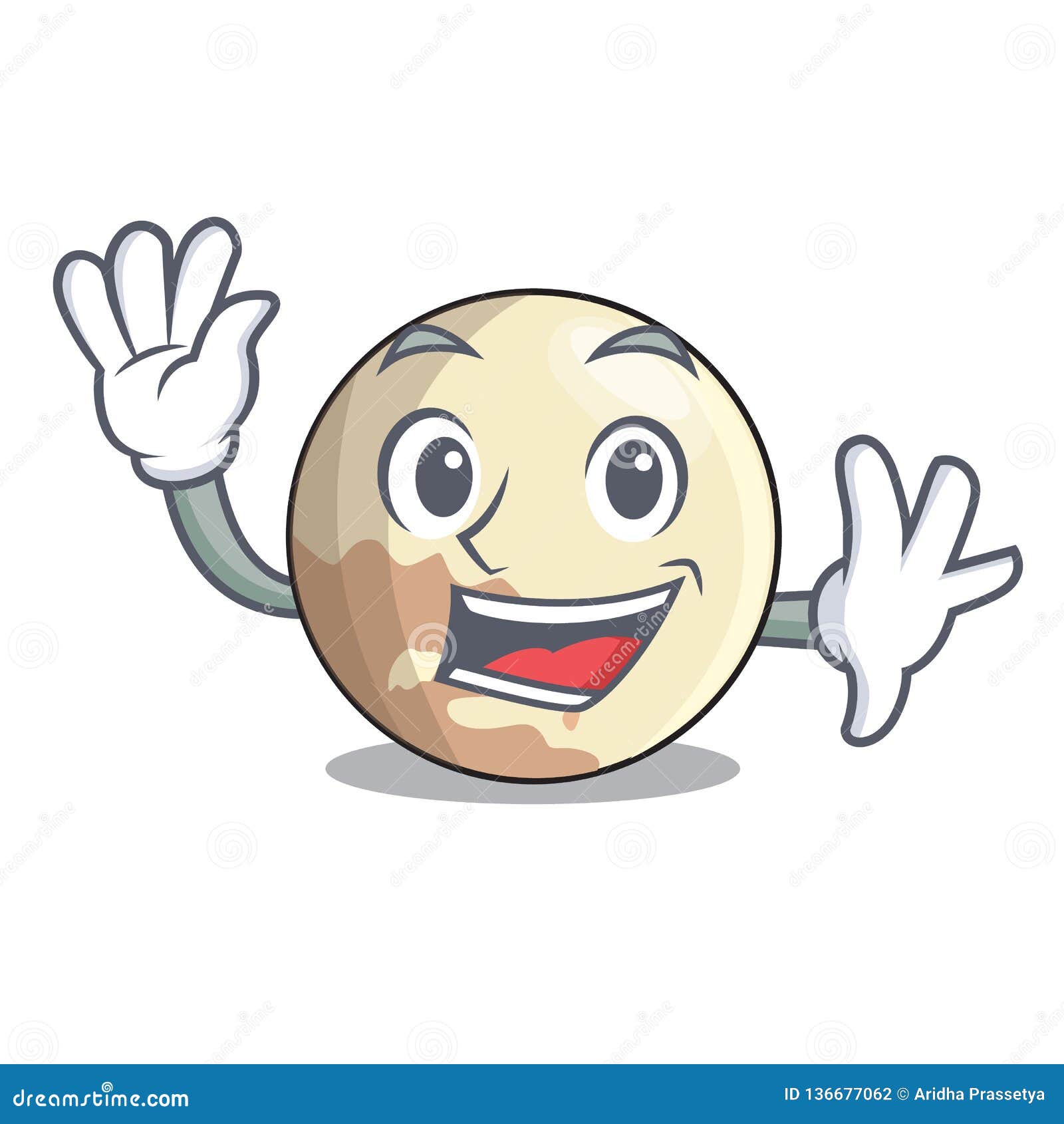 Waving Image of Planet Pluto in Character Stock Vector - Illustration ...