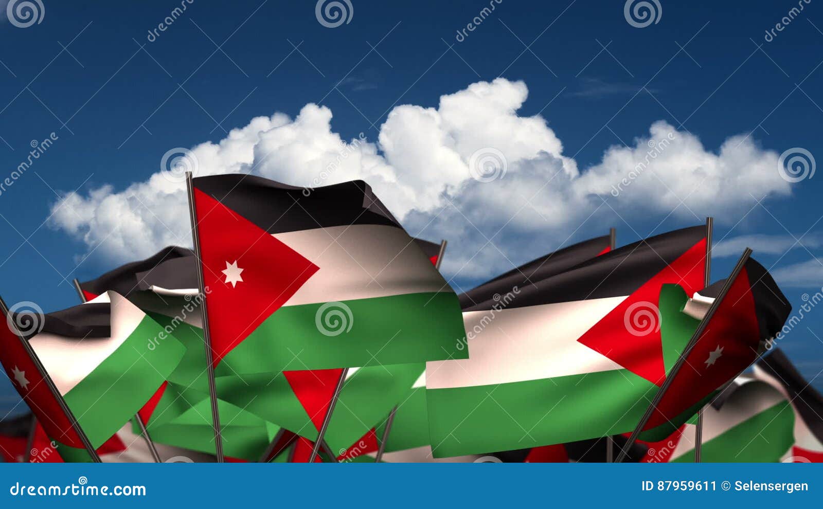 Waving Jordanian Flags stock video. Video of seamless - 87959611