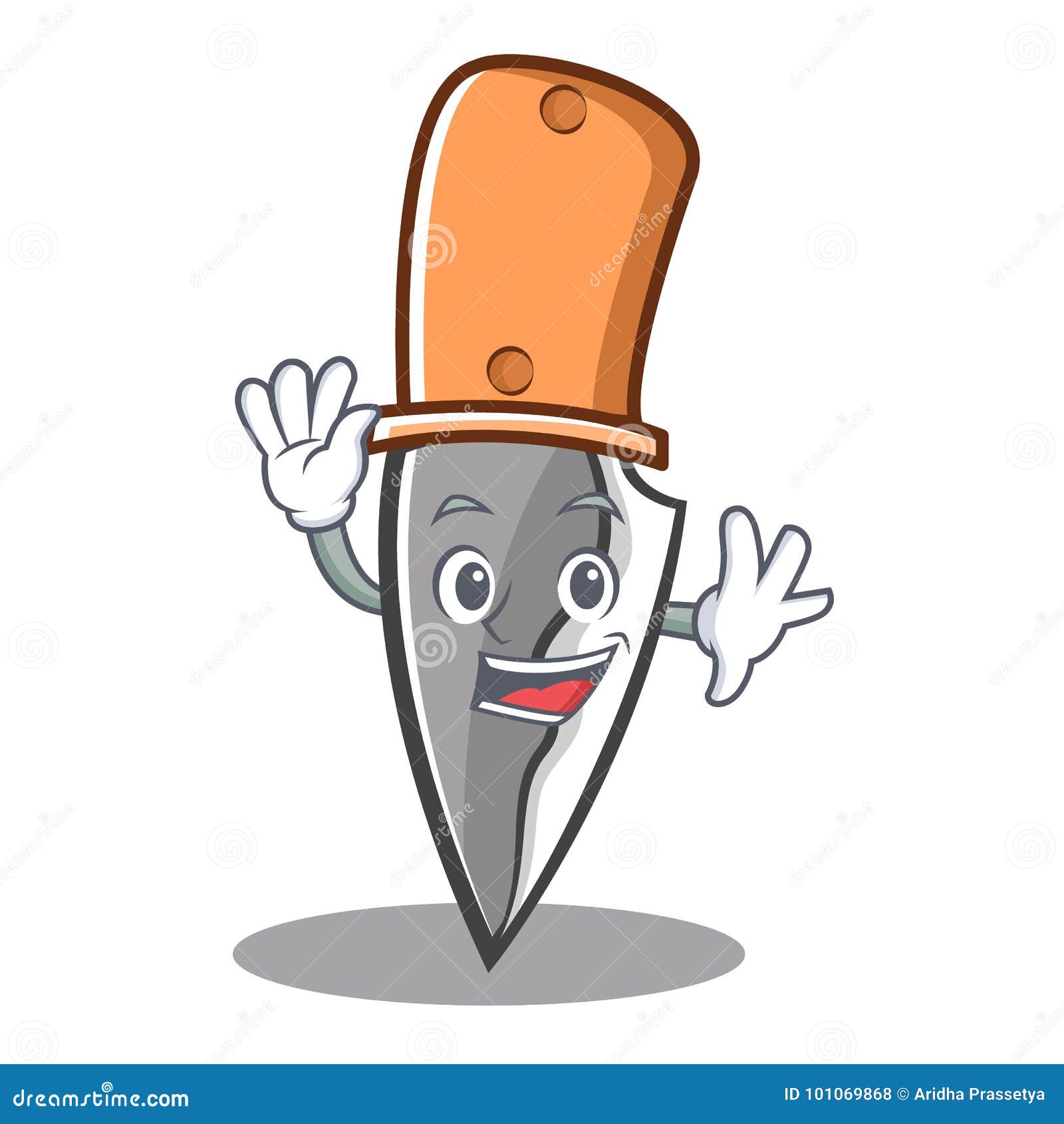 Waving Knife Character Cartoon Style Stock Vector - Illustration of ...