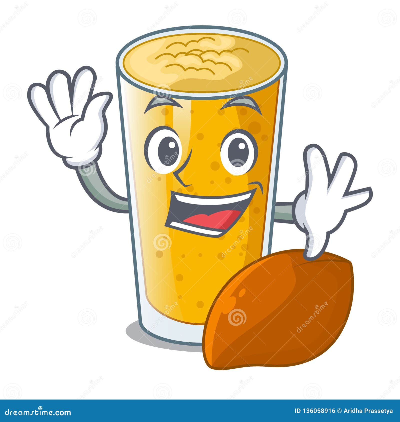 Waving Lassi Mango in a Cartoon Bottle Stock Vector - Illustration of ...