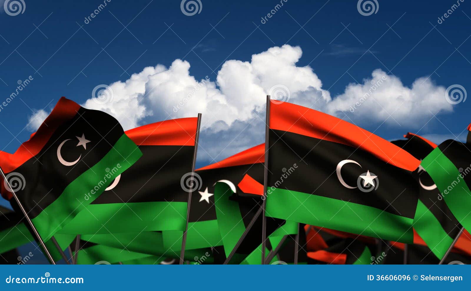 Waving Libyan Flags stock footage. Video of flying, flag - 36606096