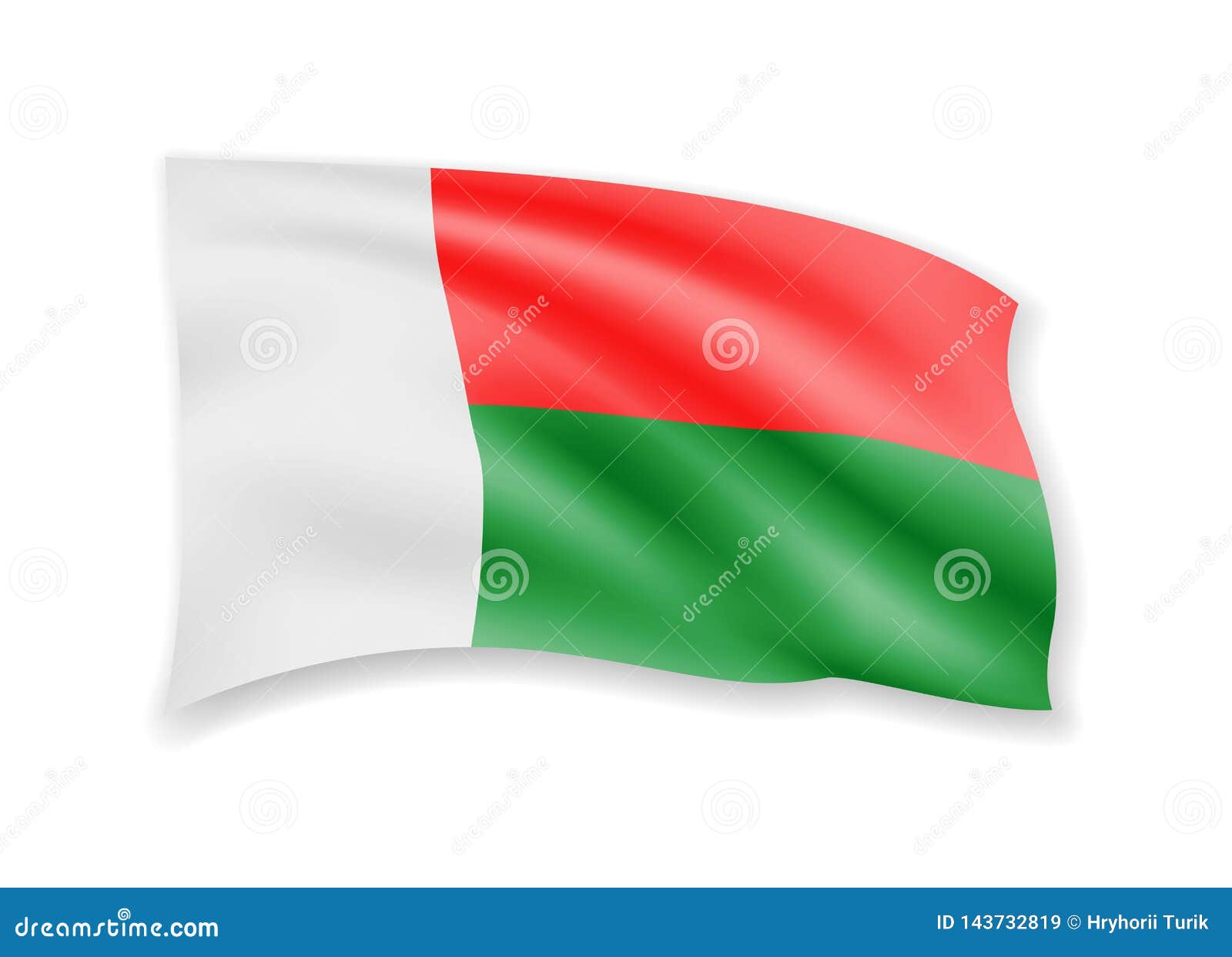 Madagascar Flag Vector Illustration On White Background. Madagascar ...