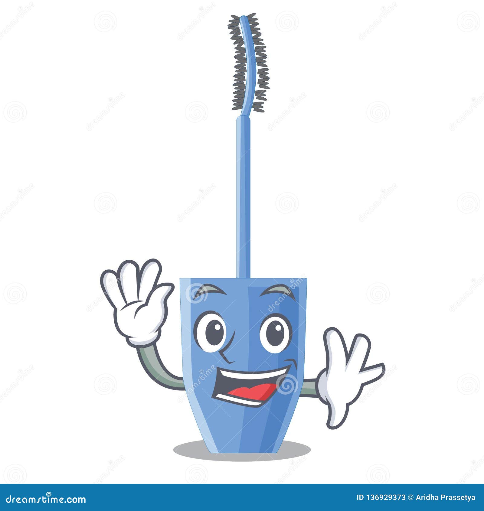 Waving Mascara Brush in the Cartoon Shape Stock Vector - Illustration ...
