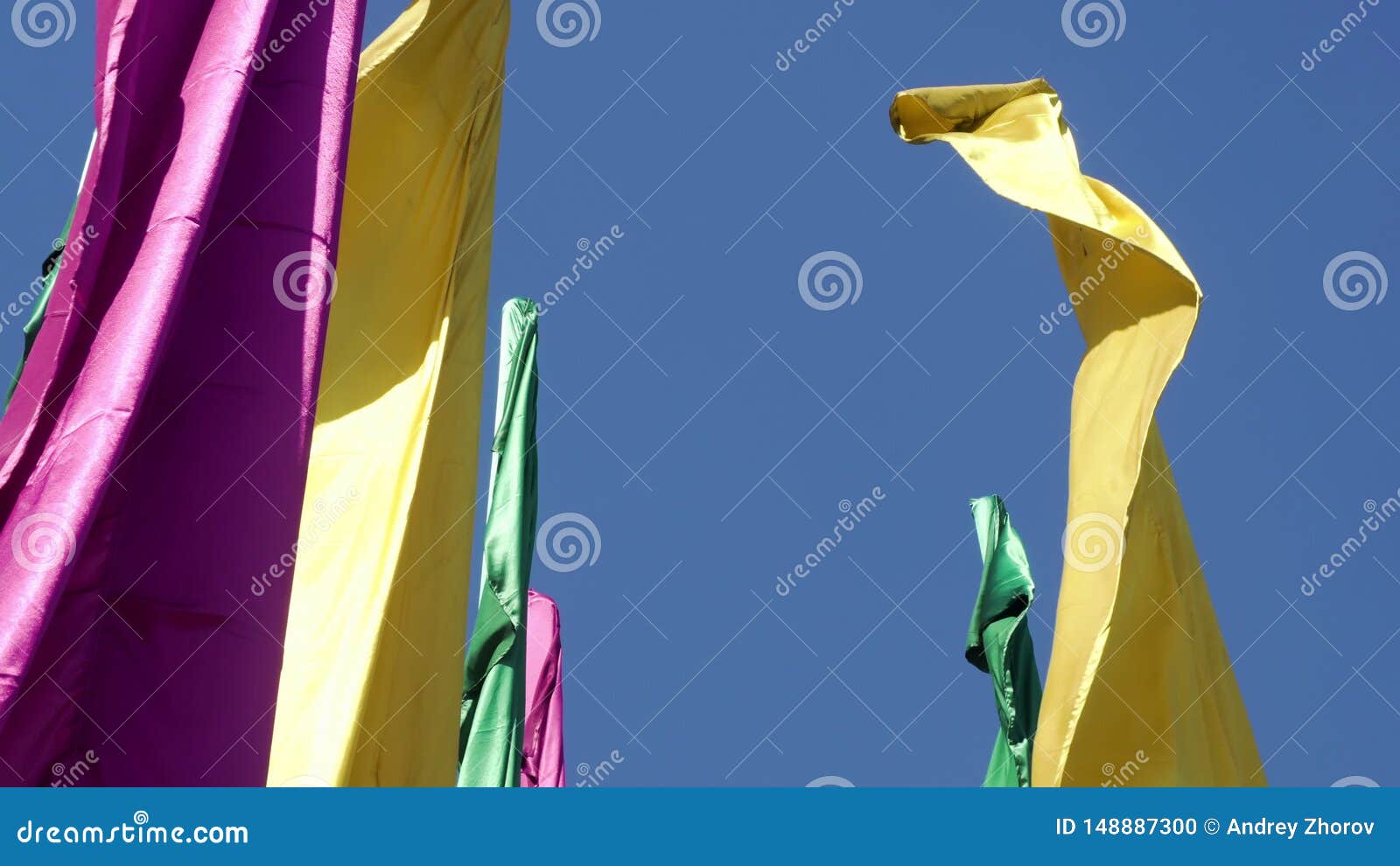 Waving Multicolored Flags in Wind Stock Footage - Video of color, flag ...