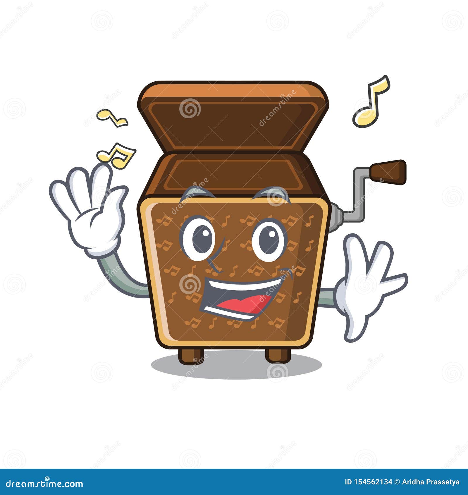 Waving Music Box Isolated with the Cartoon Stock Vector - Illustration ...