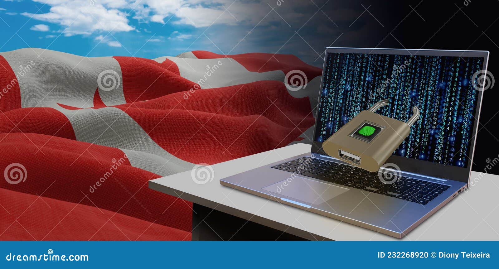 Waving National Flag of the Canada. Concept for Information Technology ...