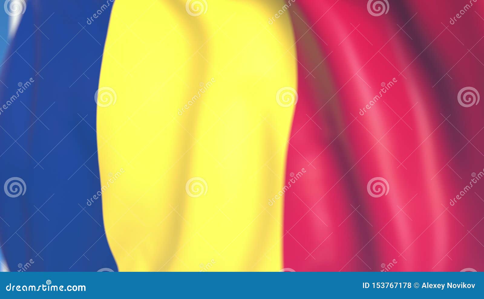 Waving National Flag of Romania Close-up, Loopable 3D Animation Stock ...