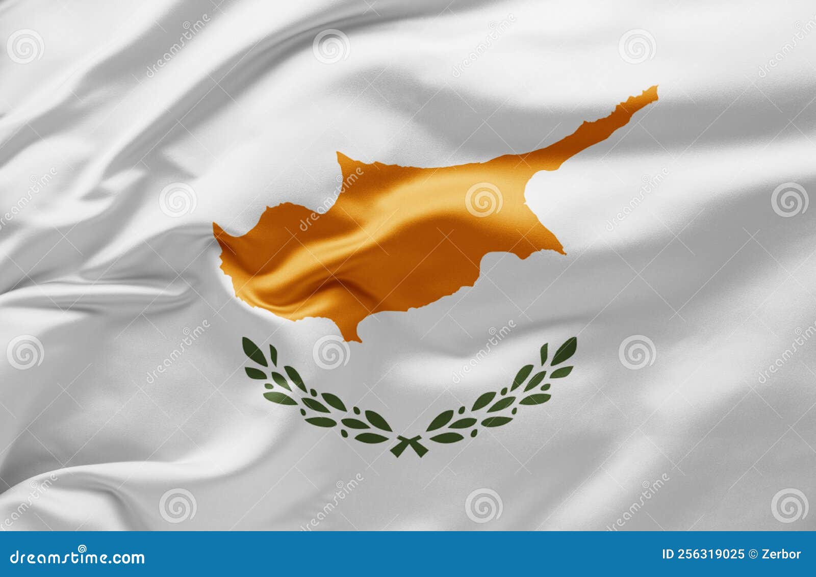 Waving National Flag Of Cyprus Stock Image Image Of Fabric Flag