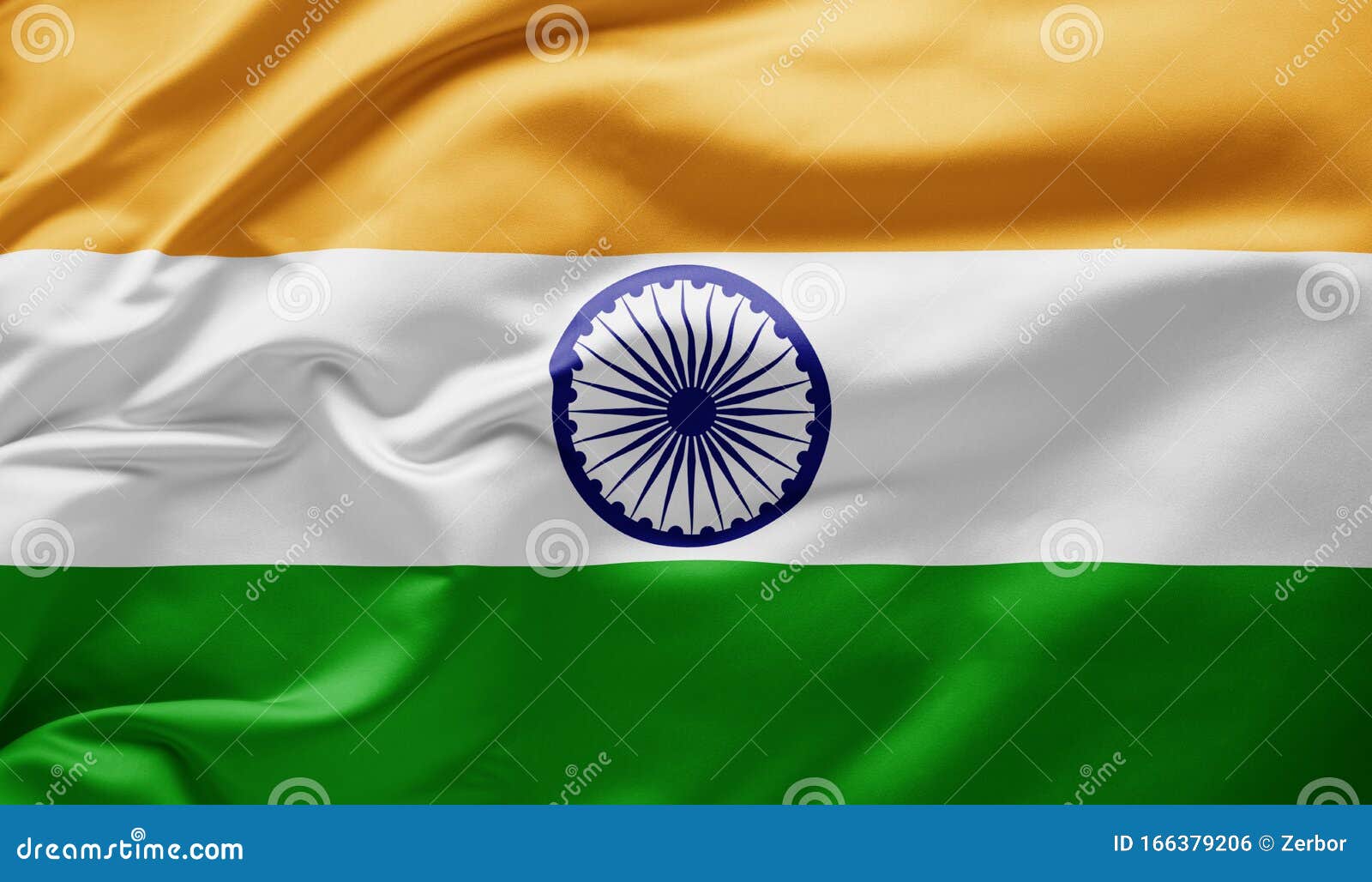 Waving National Flag of India Stock Photo - Image of insignia, folds ...