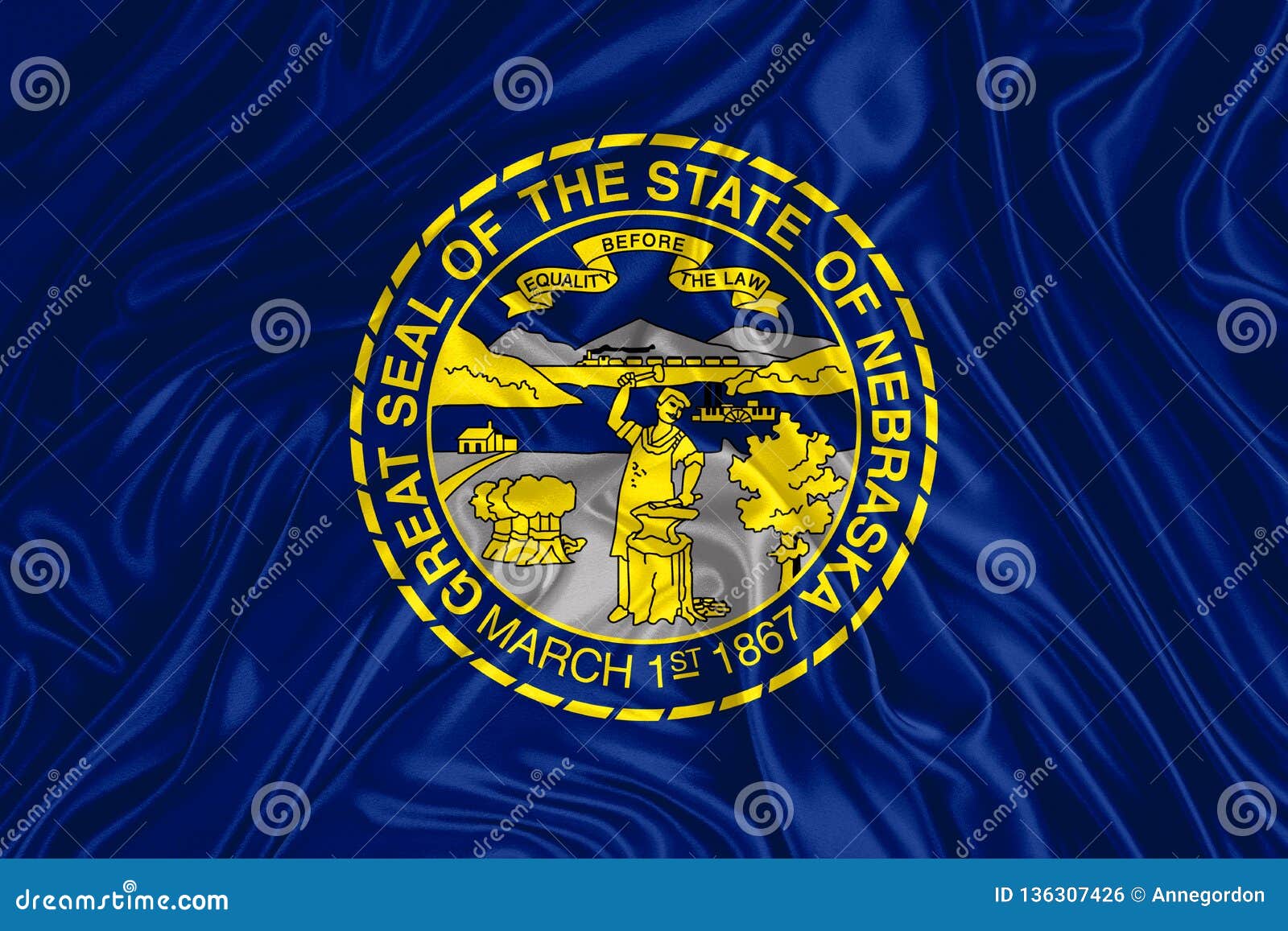 Nebraska State flag stock illustration. Illustration of symbol - 136307426
