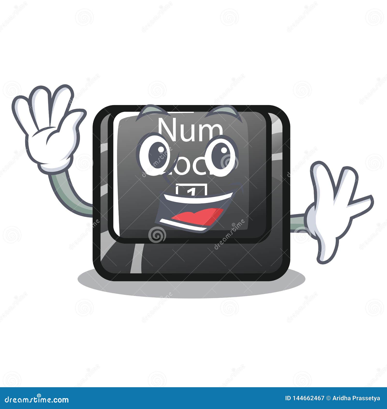 Waving Num Lock in the Cartoon Shape Stock Vector - Illustration of ...