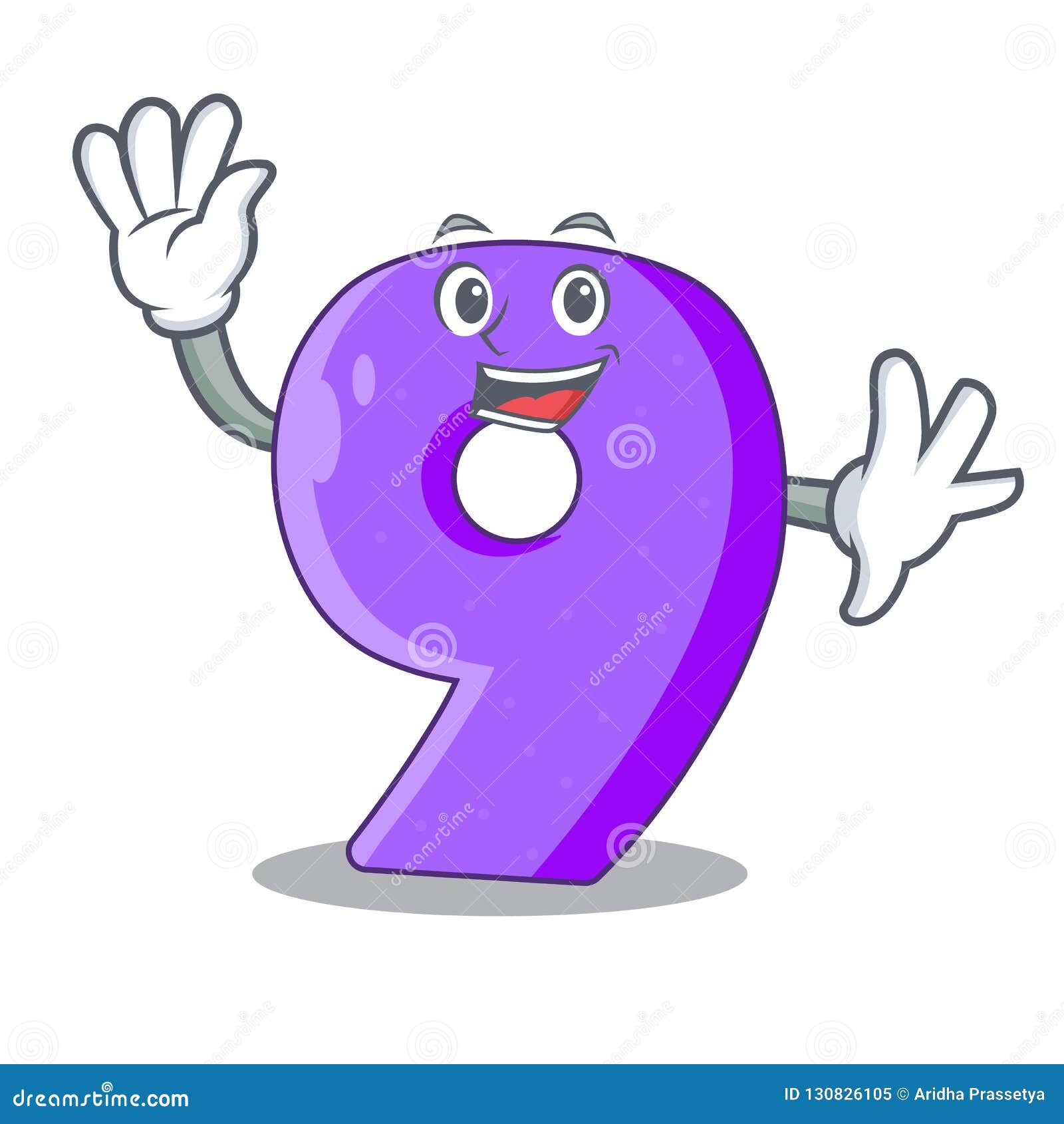 Waving Number Nine Athletics the Shaped Character Stock Vector ...
