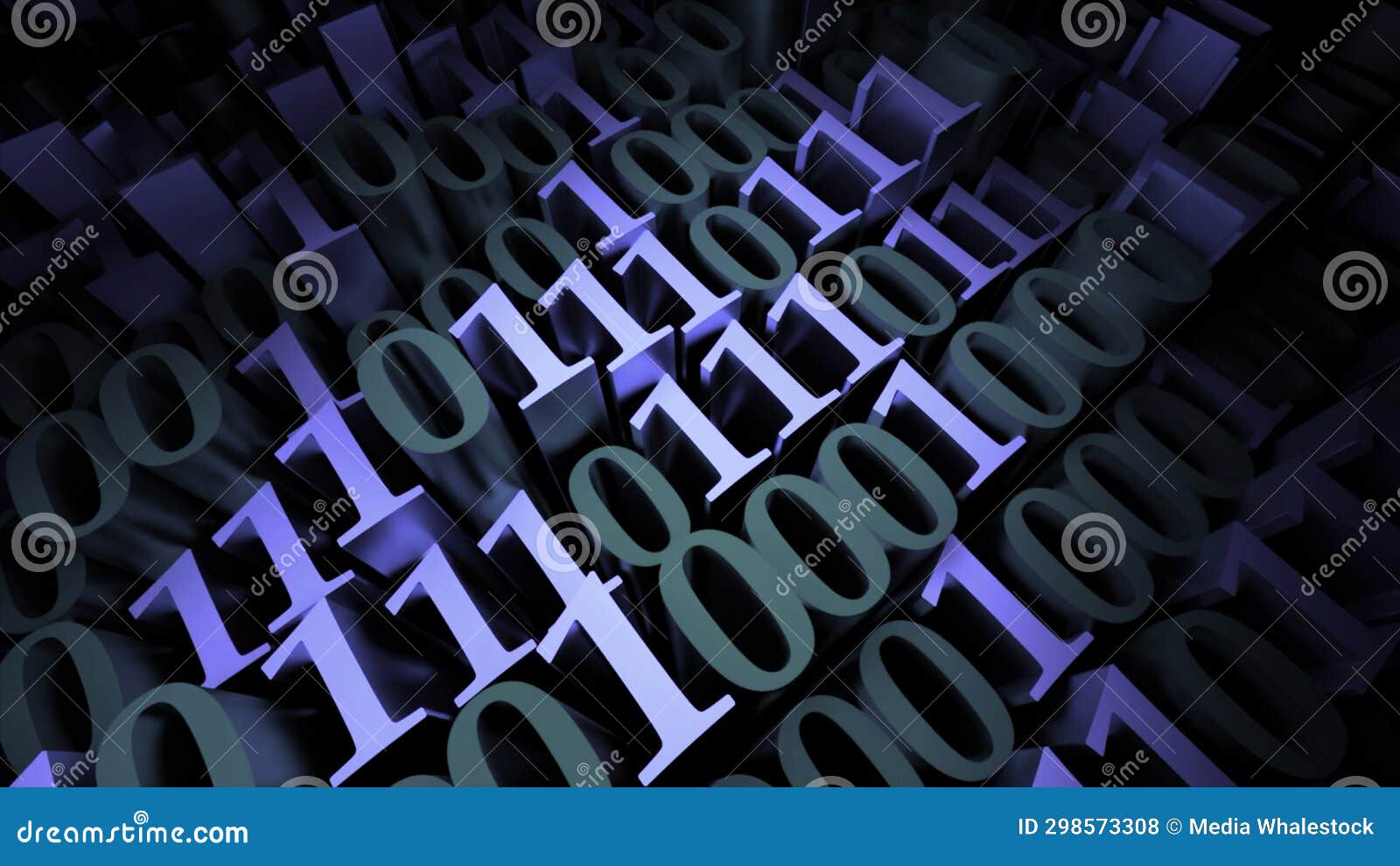 Waving Number Ones And Zeros Design Binary Code Concept Of Computer