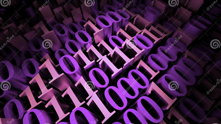 Waving Number Ones And Zeros Design Binary Code Concept Of Computer Language Stock Image