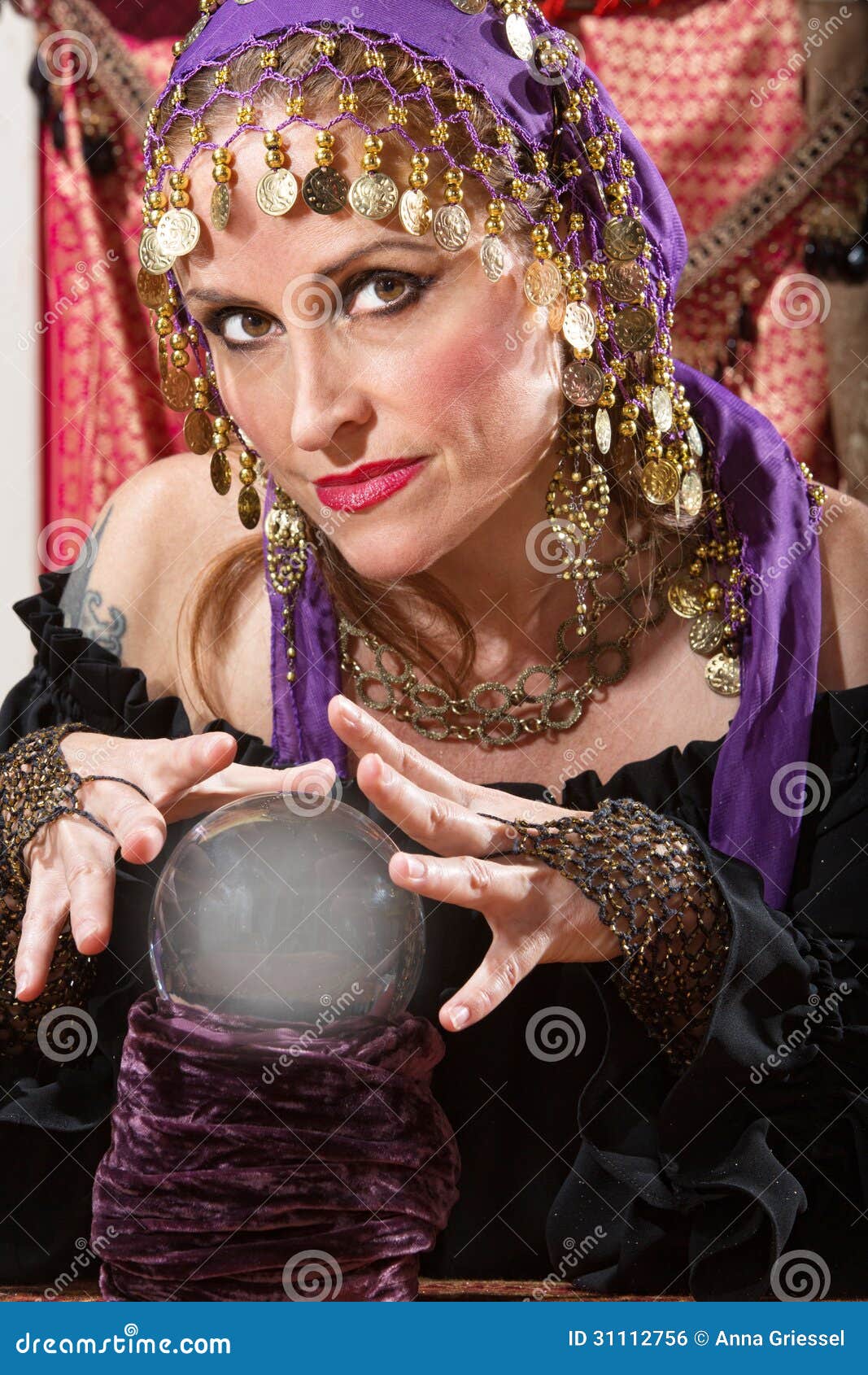 Waving Over a Crystal Ball stock photo. Image of people - 31112756