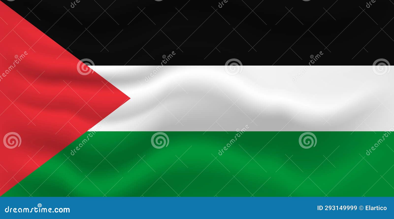 Waving Palestine Flag Close Up View. Vector Illustration. Stock Vector ...