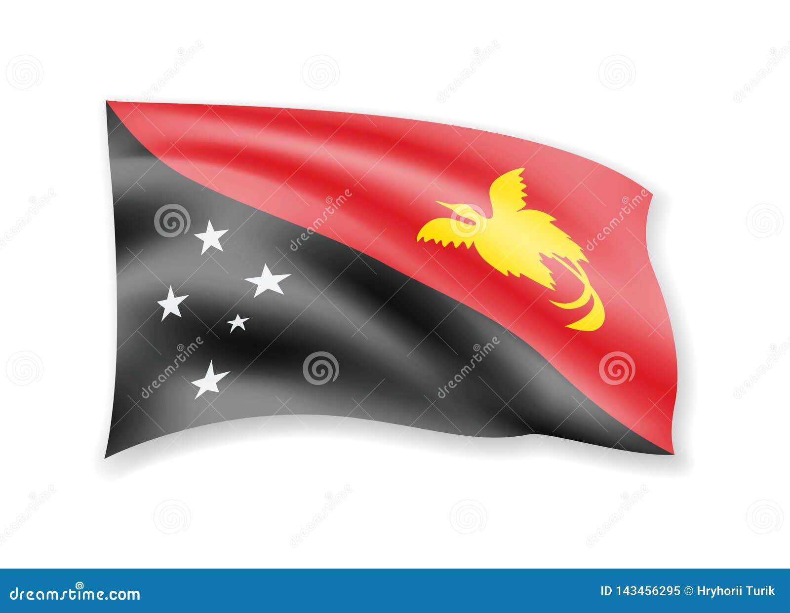 3D Waving Papua New Guinea Province Flag Of Chimbu Closeup View Royalty ...