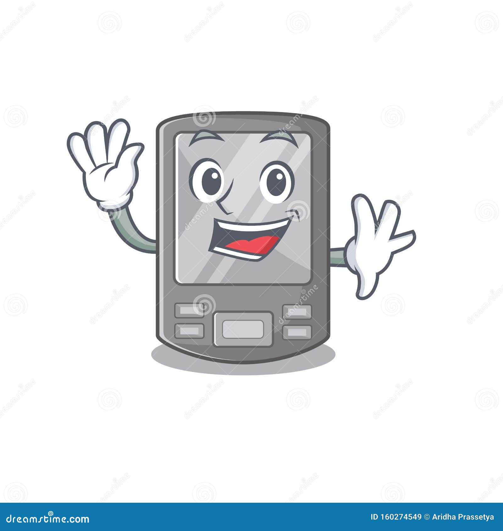Waving Personal Digital Assistant Isolated the Cartoon Stock Vector ...