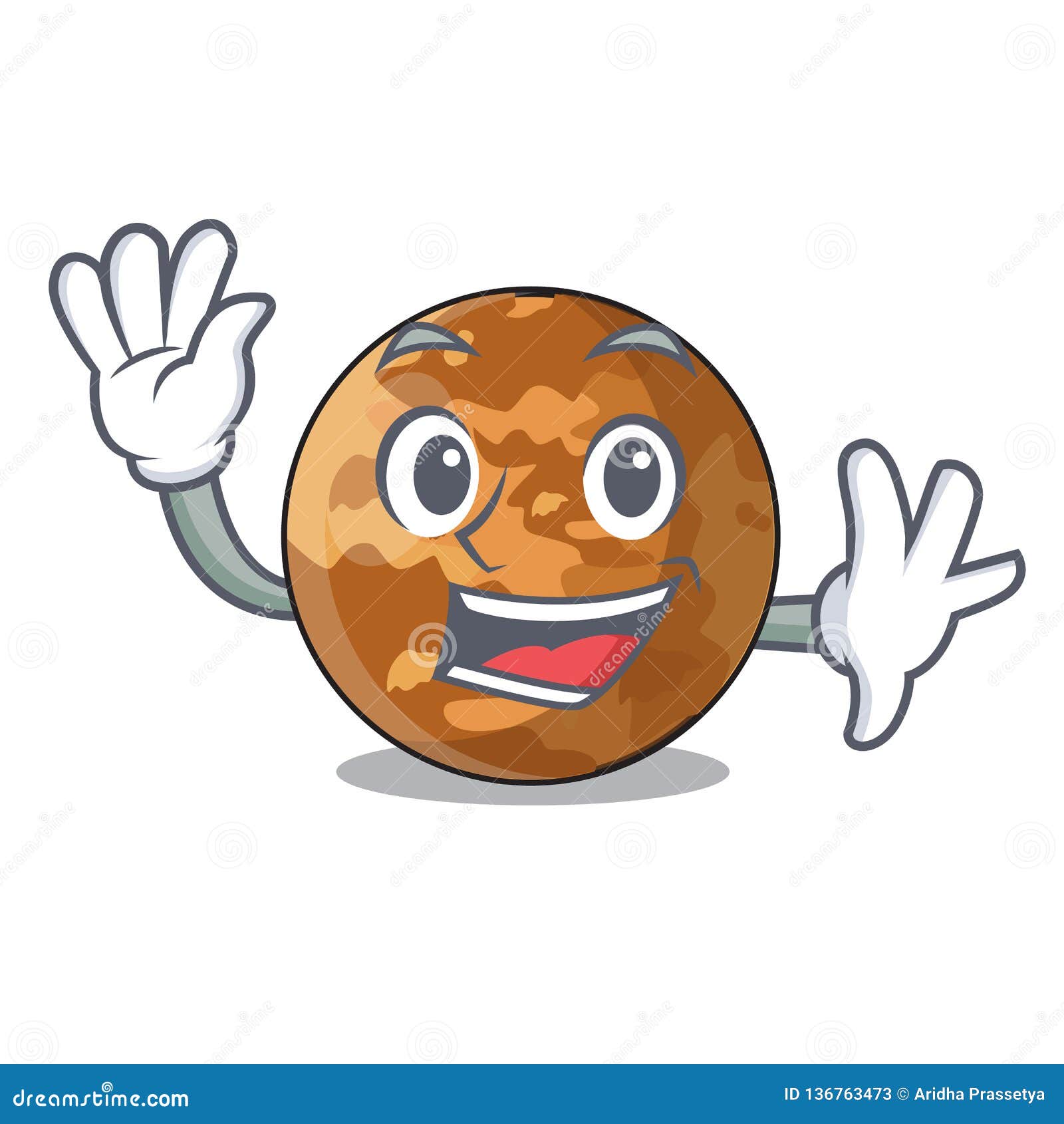 Waving Picture of a Cartoon Mercury Planet Stock Vector - Illustration ...