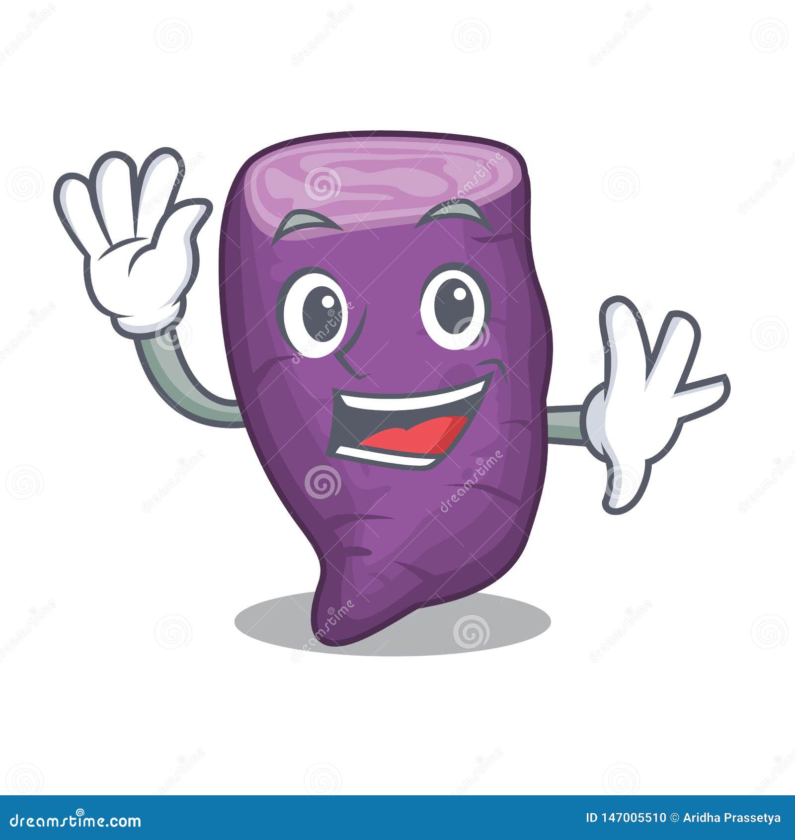 Waving Purple Sweet Purple in Cartoon Shape Stock Vector - Illustration ...