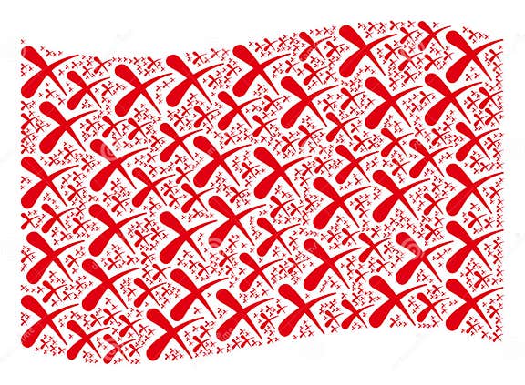Waving Red Flag Pattern of Erase Items Stock Vector - Illustration of ...