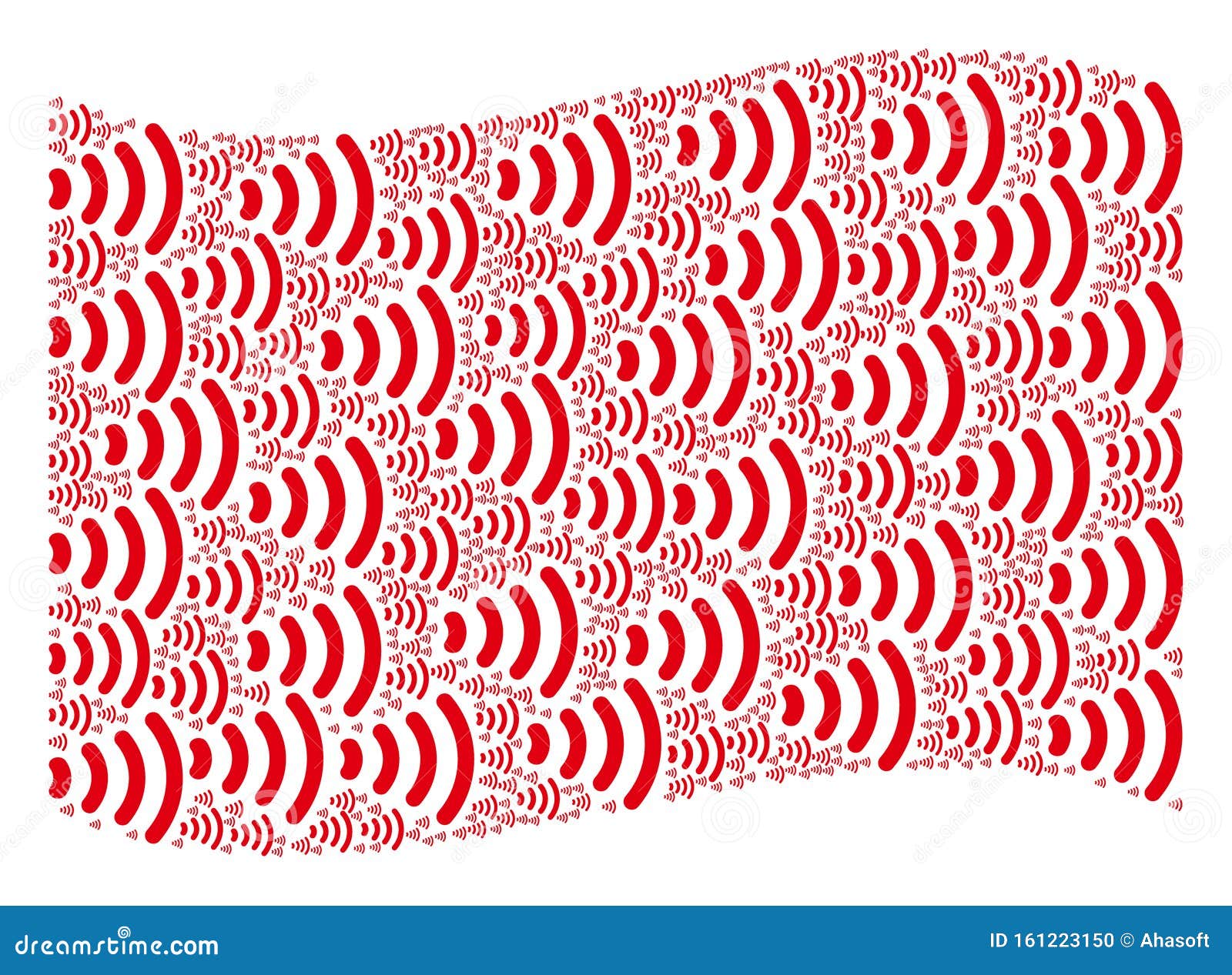 Waving Red Flag Composition of Wireless Icons Stock Vector ...