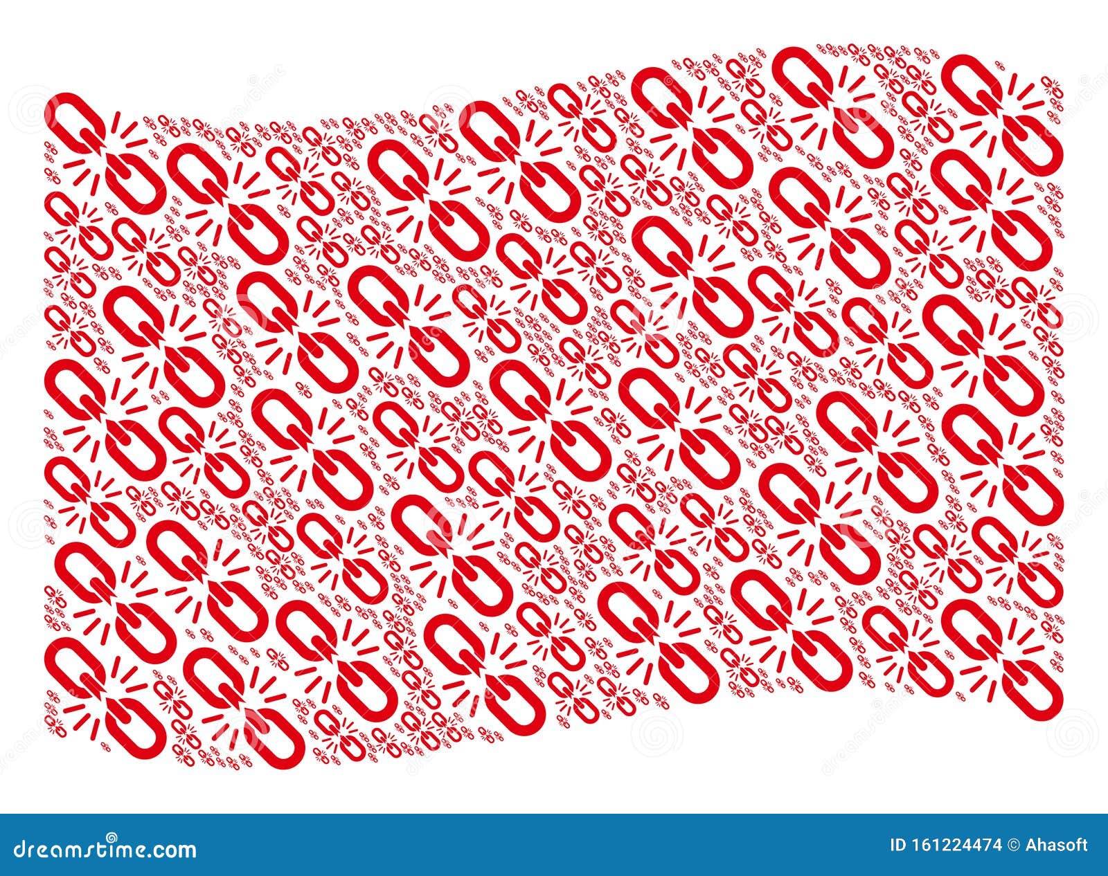 Waving Red Flag Pattern of Break Chain Link Items Stock Vector ...
