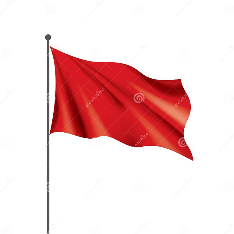 Waving the Red Flag on a White Background Stock Vector - Illustration ...