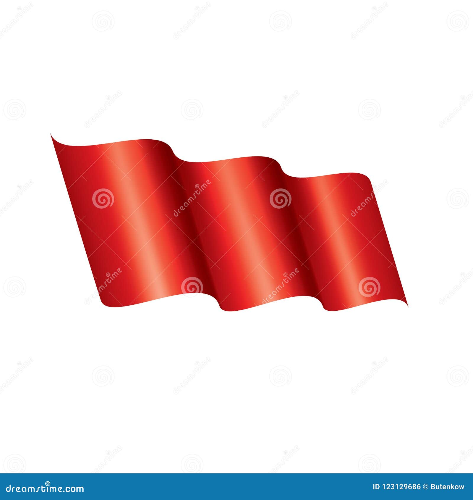 Waving the Red Flag on a White Background Stock Vector - Illustration ...