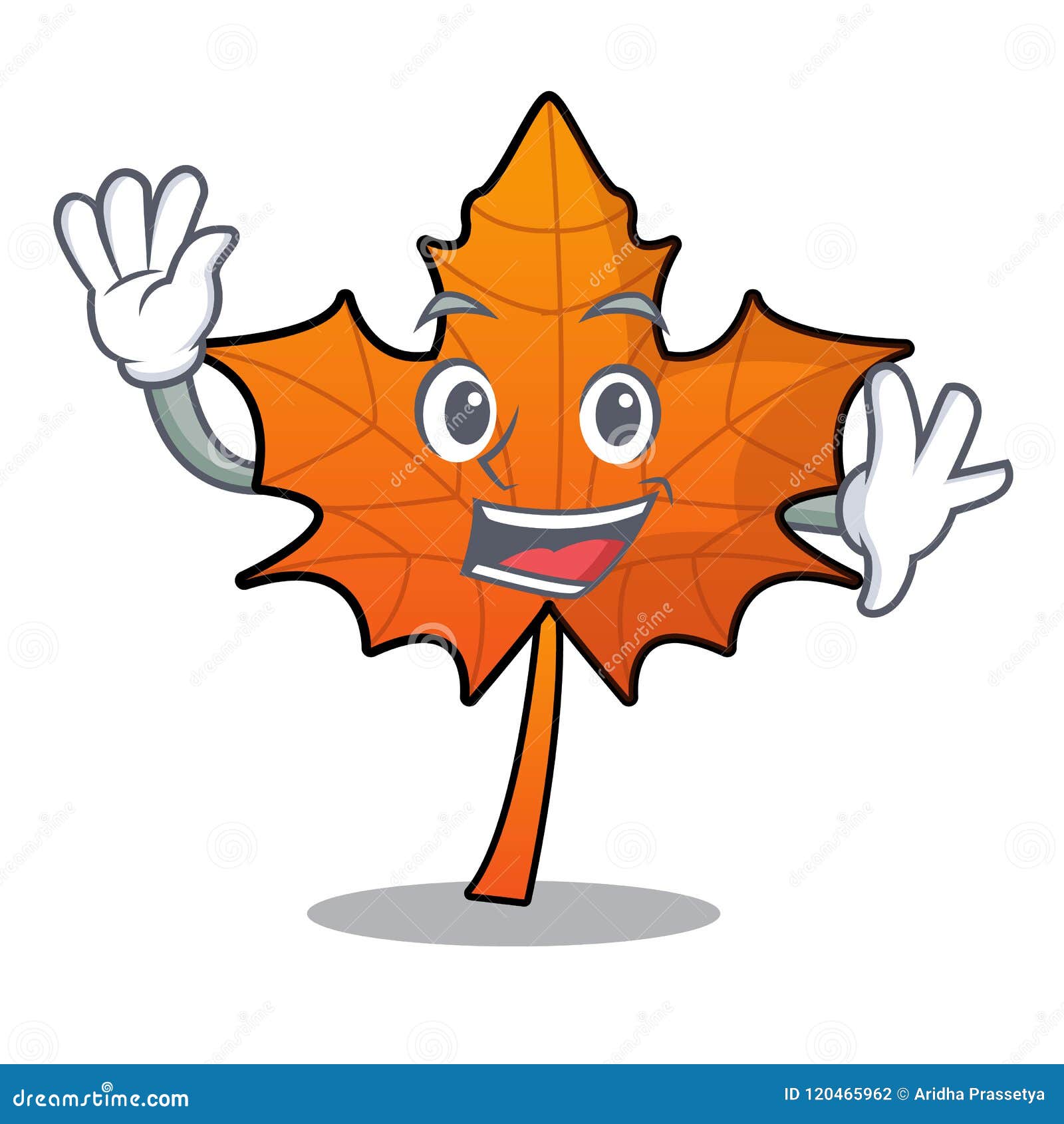 Waving Red Maple Leaf Character Cartoon Stock Vector - Illustration of ...