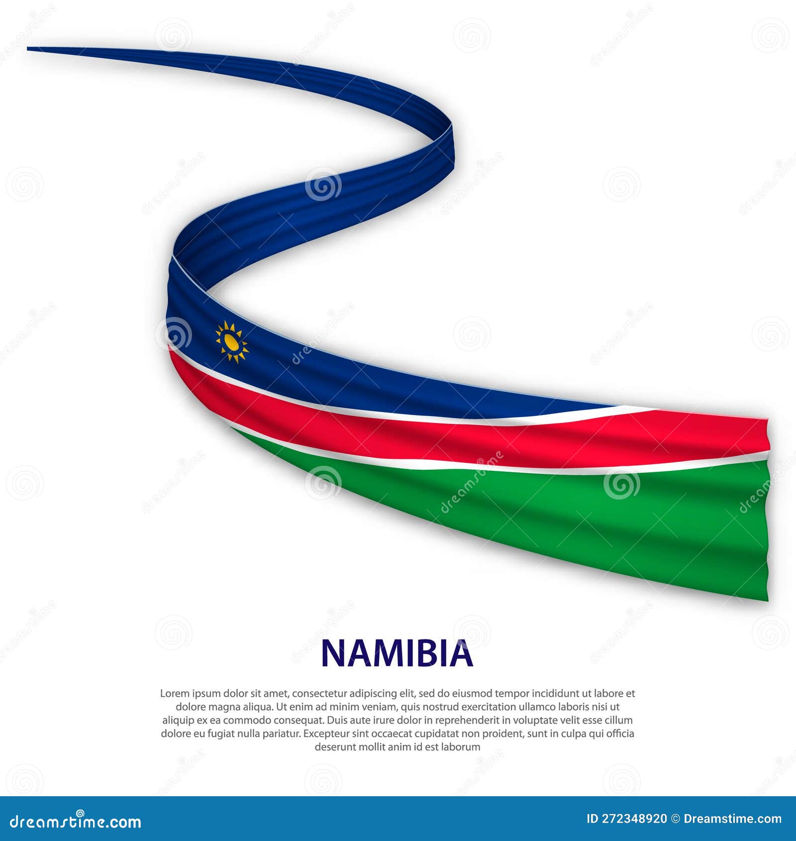 Waving Ribbon Or Banner With Flag Of Namibia Stock Vector