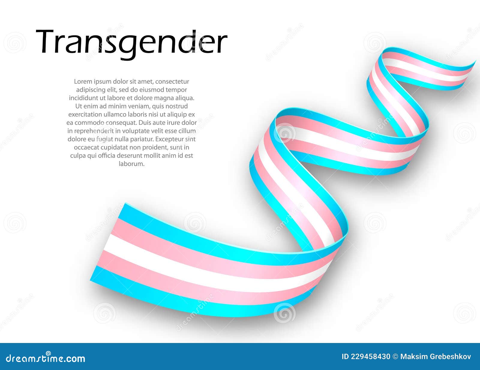 Waving Ribbon or Banner with Transgender Pride Flag Stock Vector ...