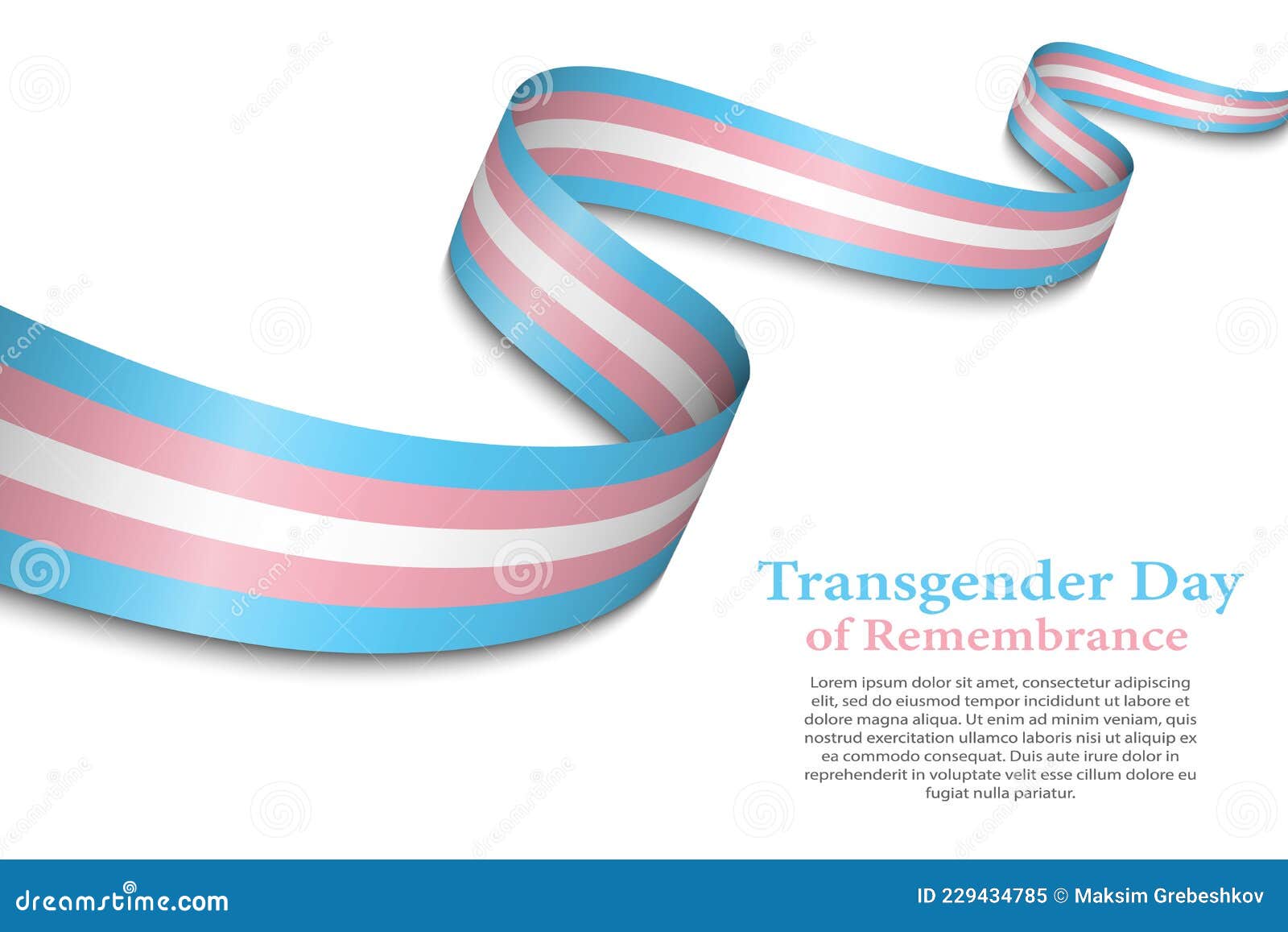 Waving Ribbon Or Banner With Transgender Pride Flag Stock Vector
