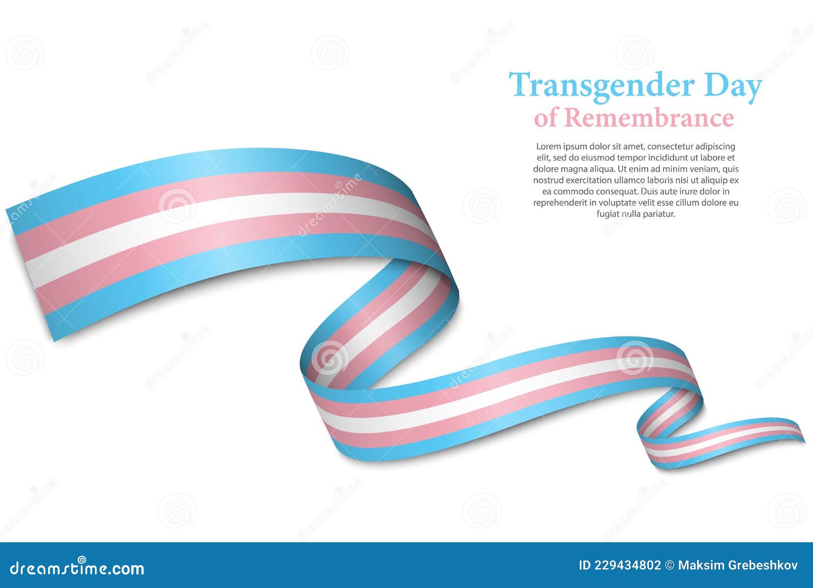 Waving Ribbon Or Banner With Transgender Pride Flag Stock Vector