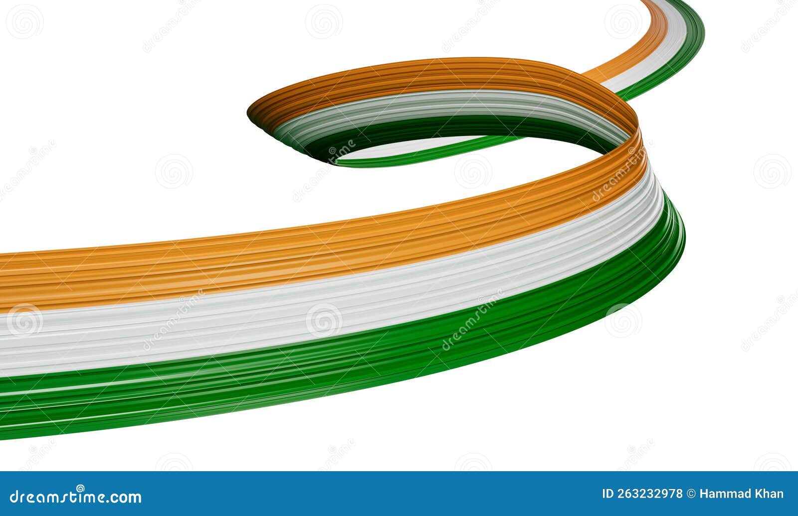 Waving Ribbon Flag of India 3d Illustration Stock Illustration ...