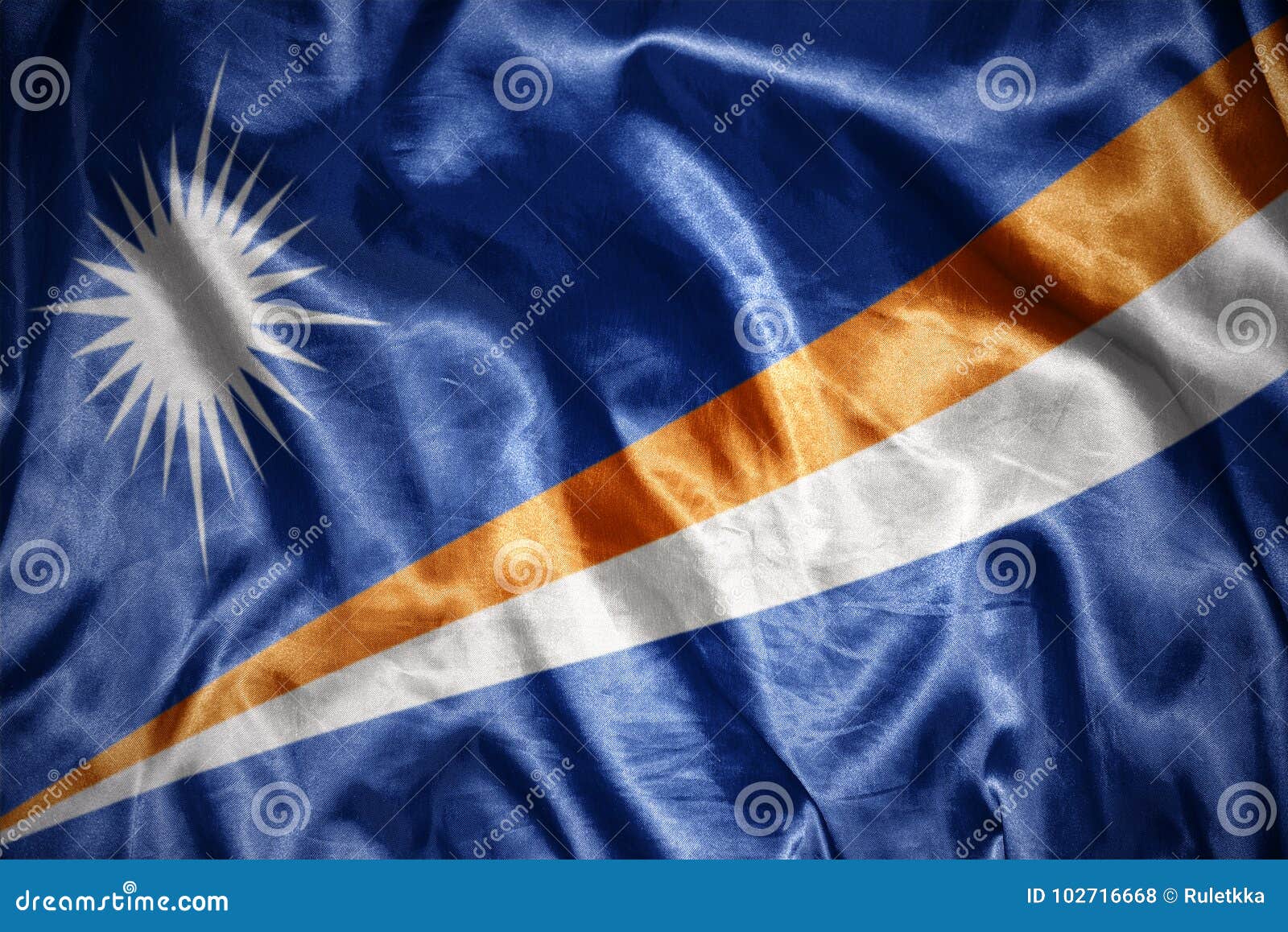 Shining Marshall Islands Flag Stock Illustration - Illustration of ...