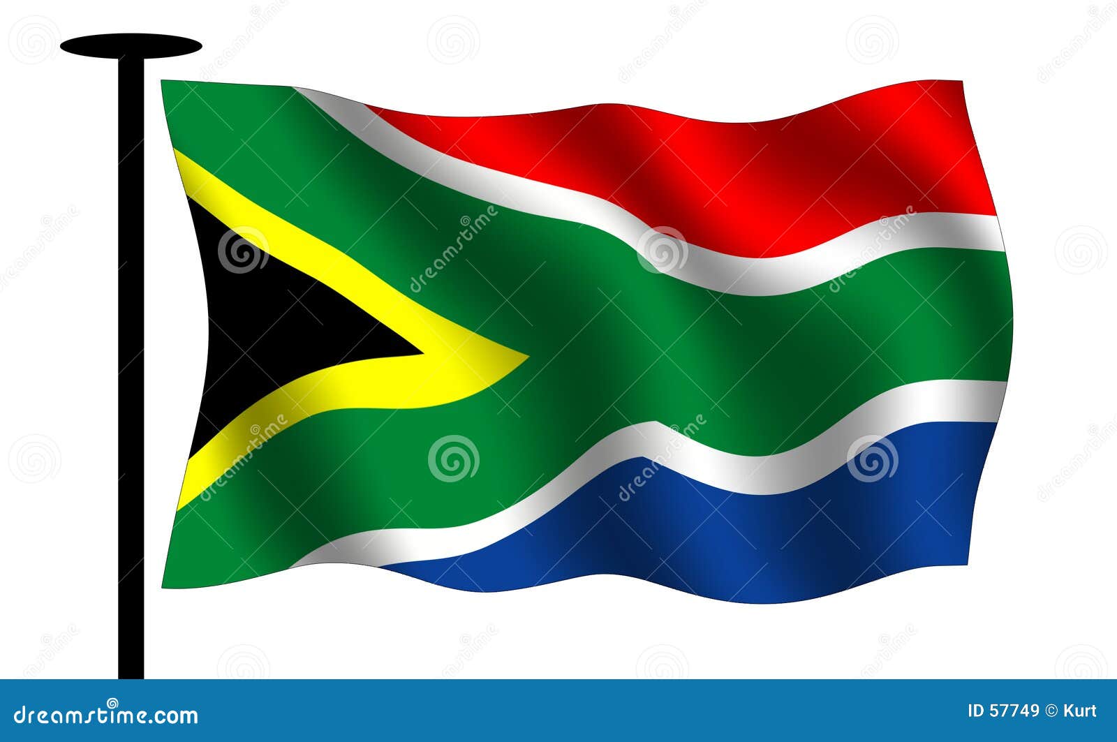 South African Flag Wavy