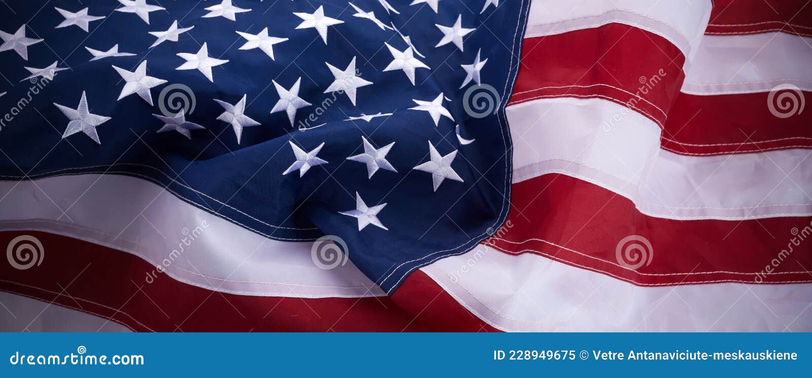 Waving Star and Striped American Flag Banner Stock Image - Image of ...