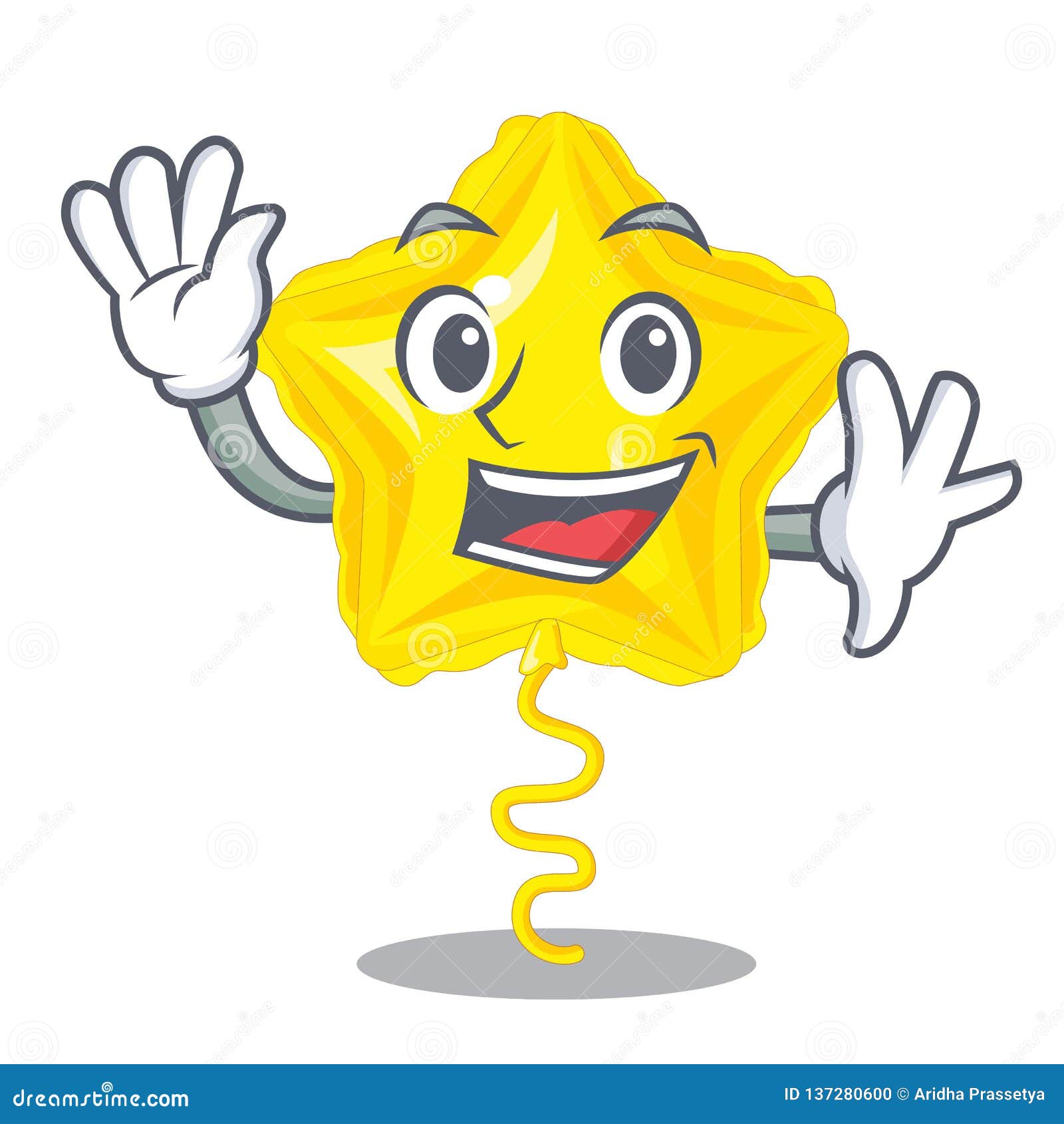 Waving Stars Ballon Isolated in the Character Stock Vector ...