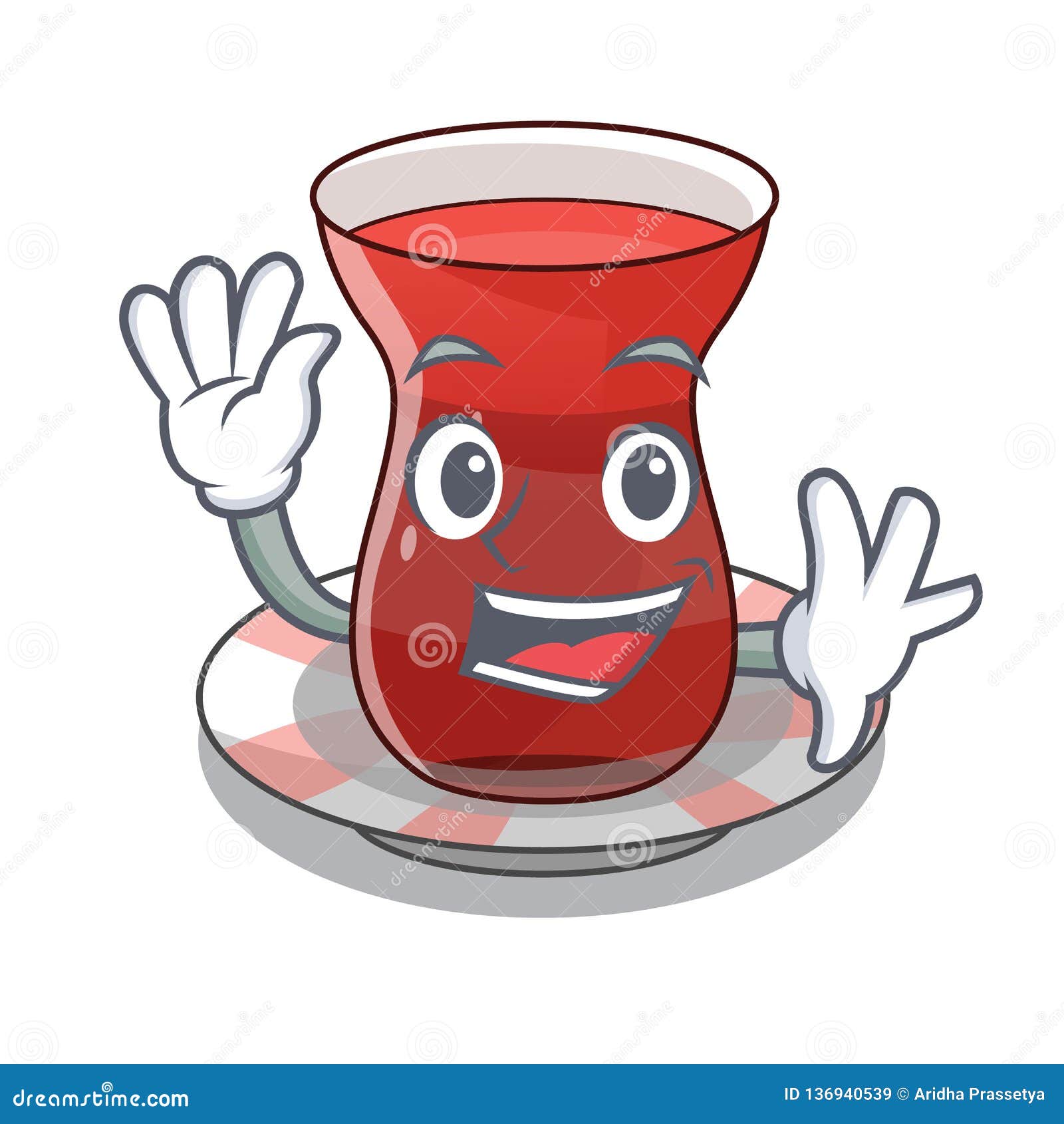 Waving Turkish Tea in a Cartoon Glass Stock Vector - Illustration of ...