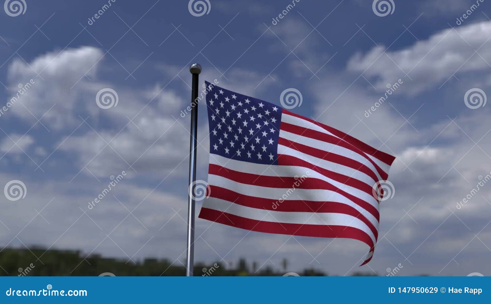 Waving US Flag Created in Graphics Animation Stock Video - Video of ...