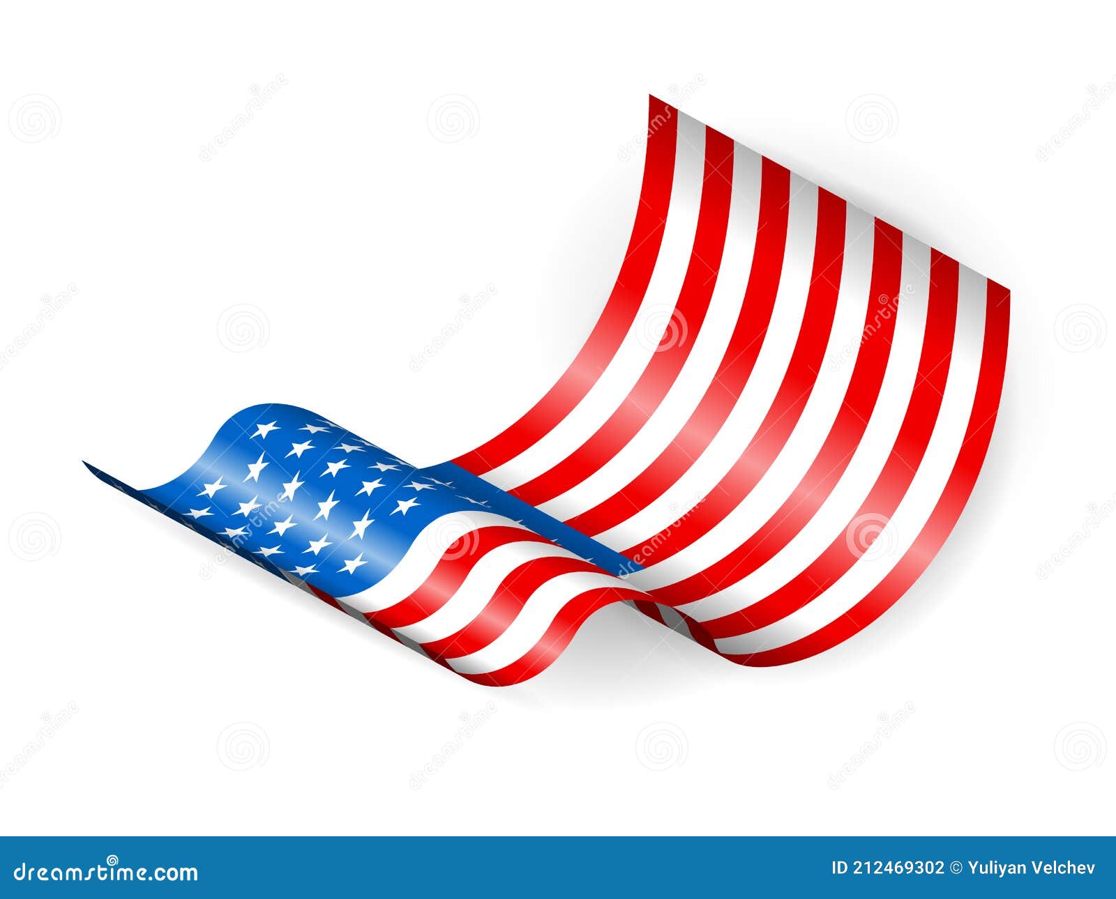 Waving USA flag stock vector. Illustration of national - 212469302