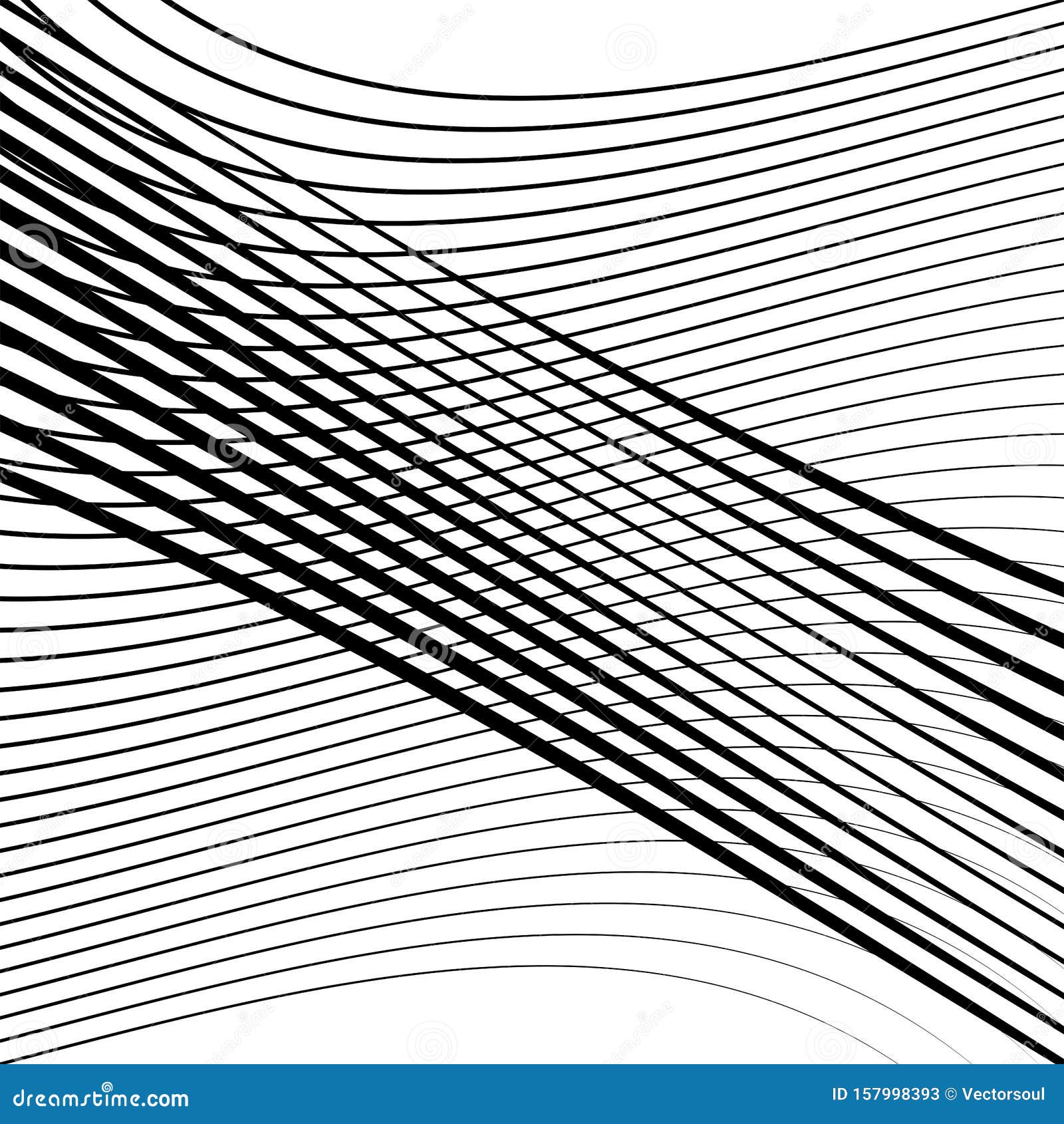 Waving, Wavy Lines Pattern. Billowy, Undulating Tangle Lines Grid,mesh ...