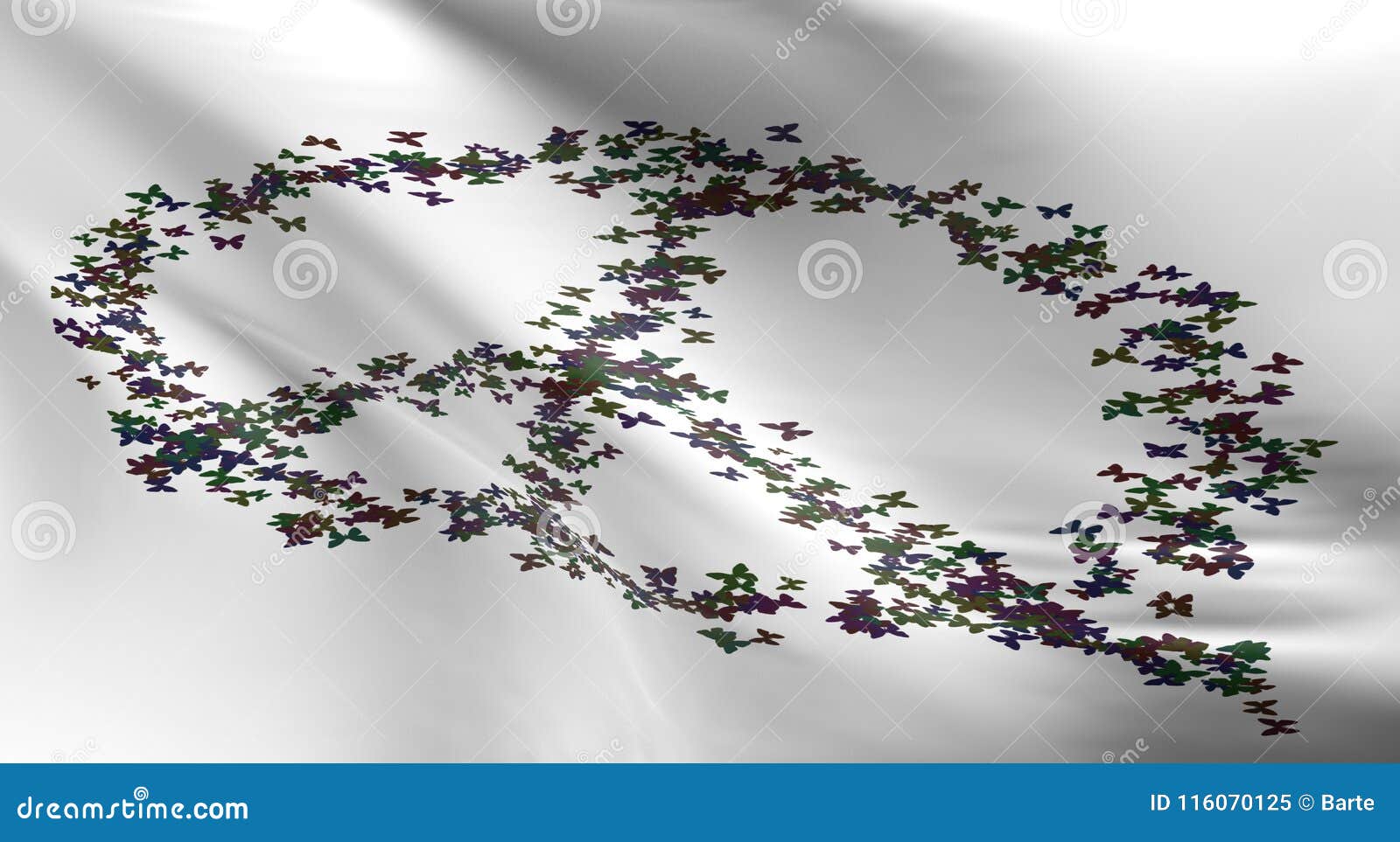 White Flag with Peace Symbol Stock Illustration - Illustration of ...