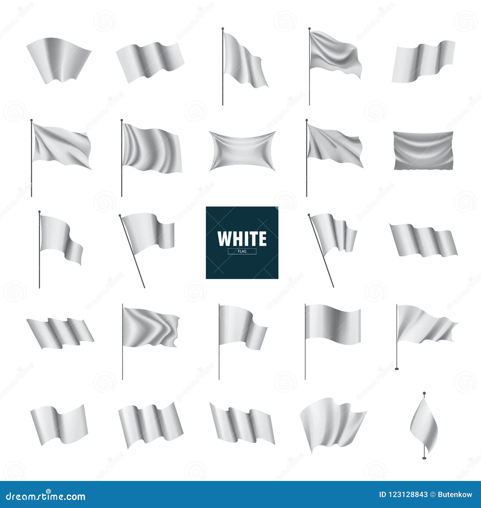 Waving the White Flag on a White Background Stock Vector - Illustration ...