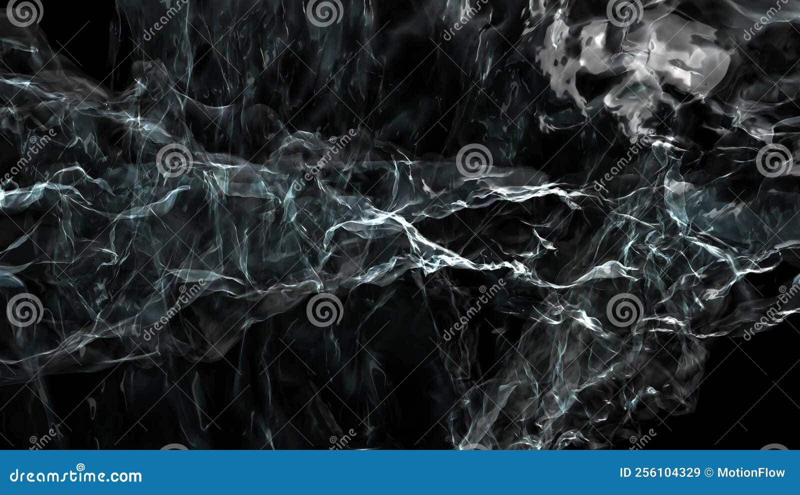 Waving White Psychedelic Dark Physical Smoke on Black Gradient Stock ...