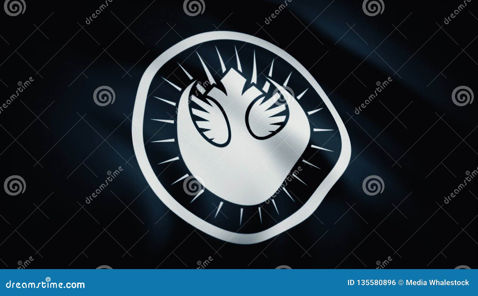 Waving In The Wind Flag With The Symbol Of Mandalorians. The Animation ...